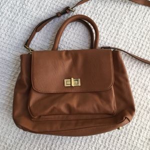 Merona | Bags | Merona Cognac Crossbody Satchel Handbag | Poshmark